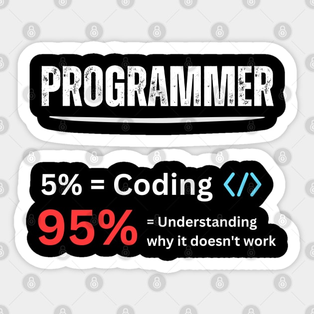 Programmer ugly truth - Programming - Sticker | TeePublic
